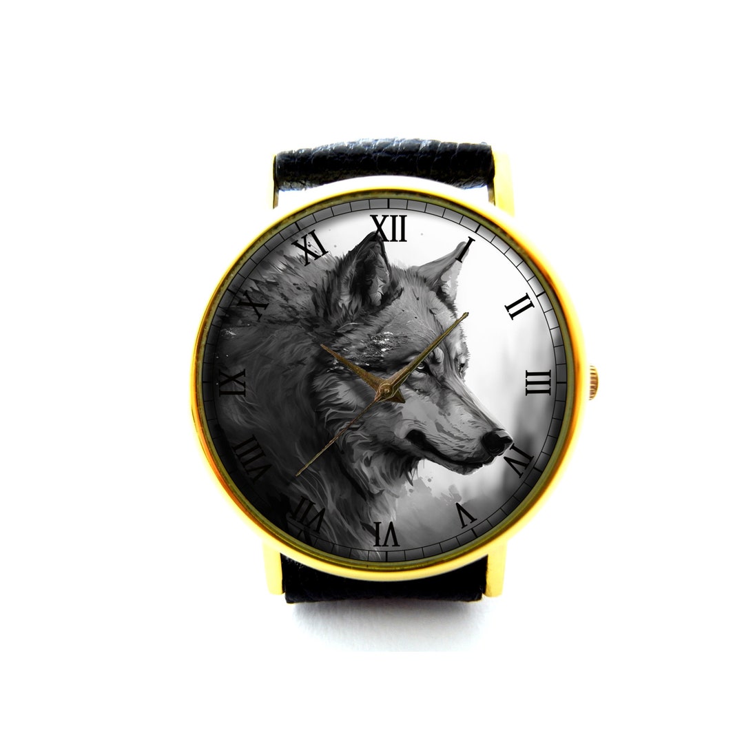 Wolf Leather Watch, Wolf Wrist Watch, Unisex Watch, Ladies Watch, Mens ...