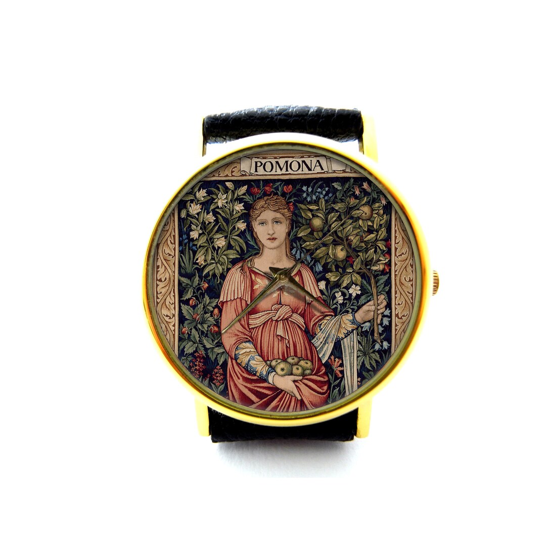 William Morris Pomona Leather Watch, Pomona Goddess Ladies Watch ...