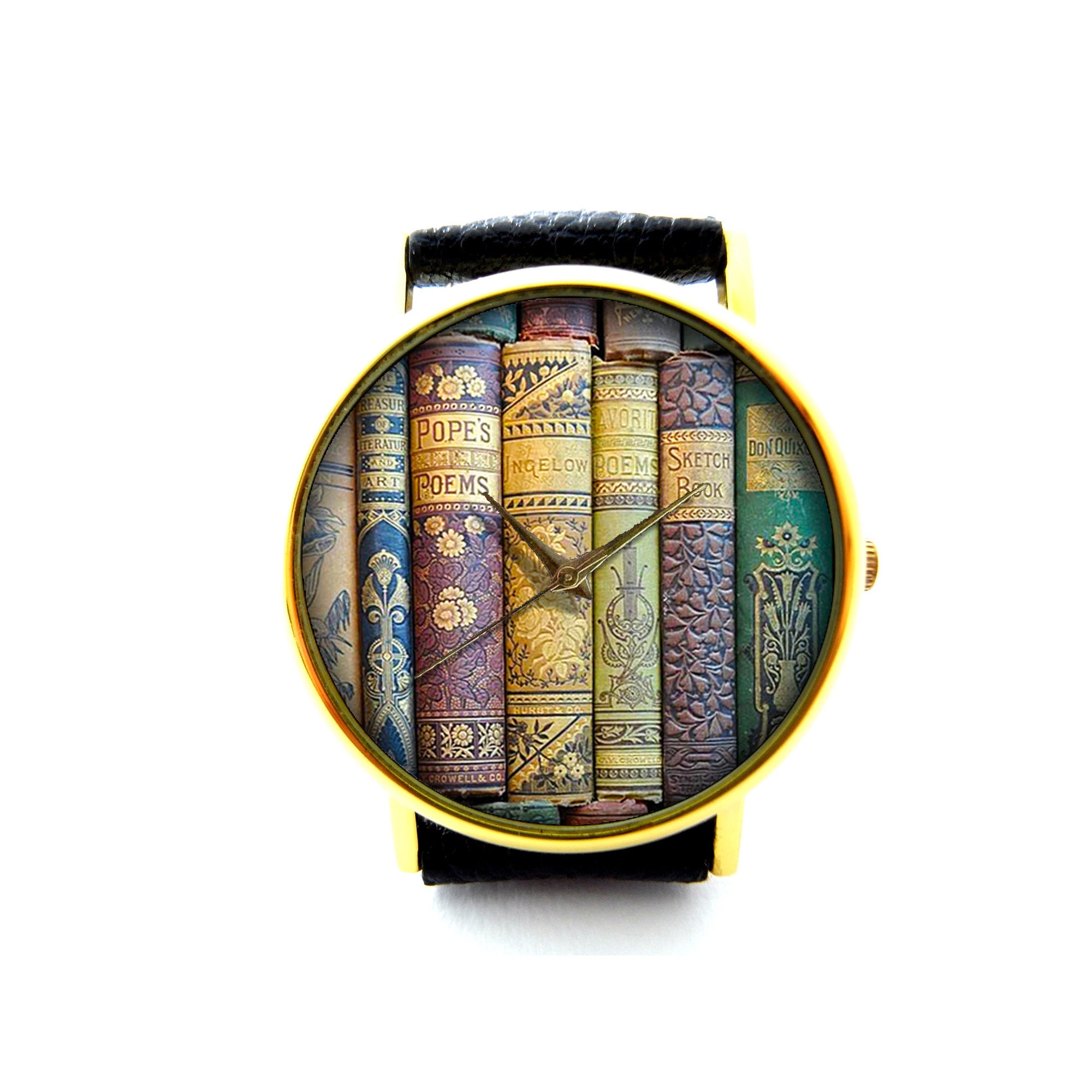 Library Book Leather Watch Unisex Watch Ladies Watch Mens - Etsy