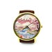 Paper Quilling Effect Print Mount Fuji Leather Watch, Japan Cherry Tree ...