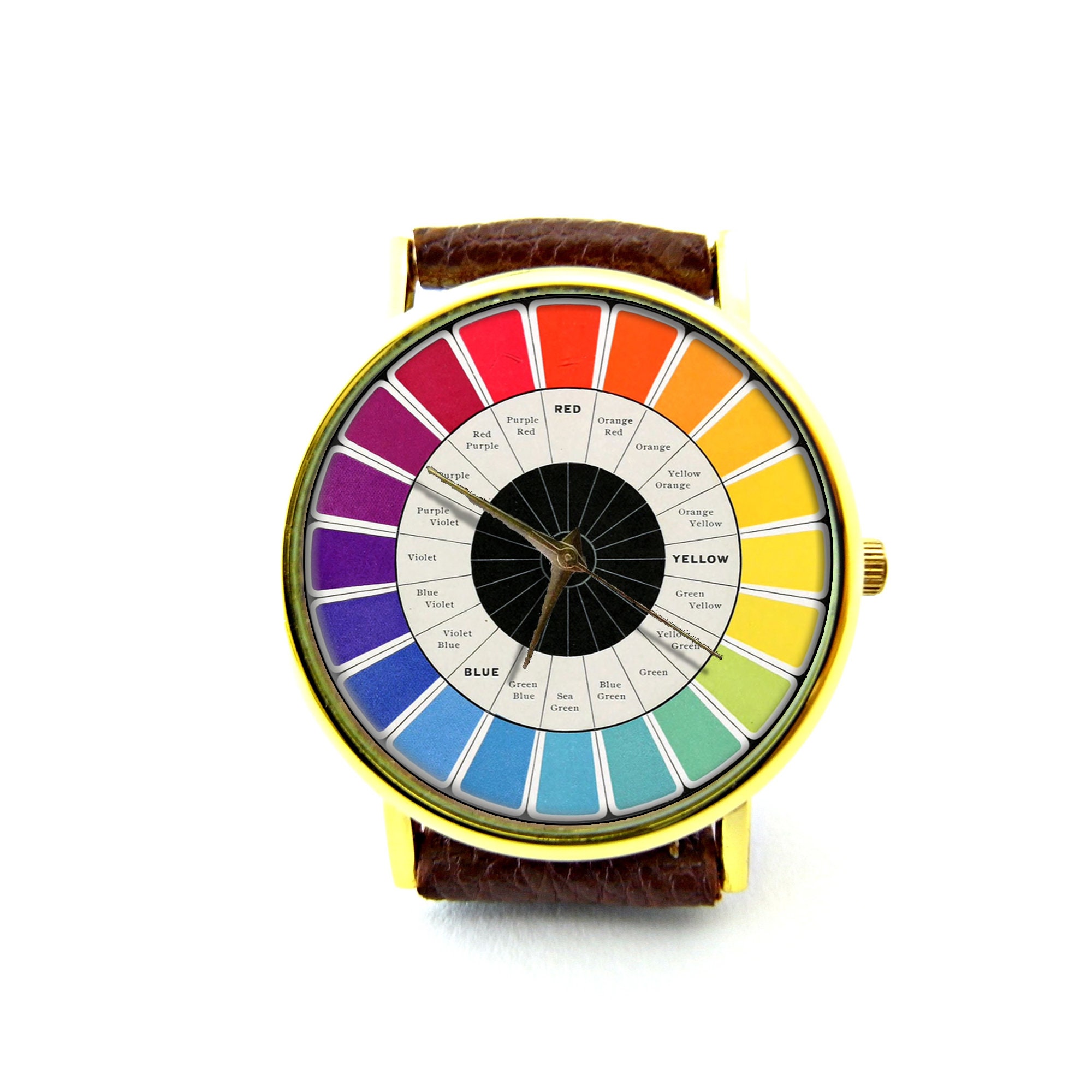 Vintage Color Wheel Leather Watch Color Wheel Color Wheel - Etsy