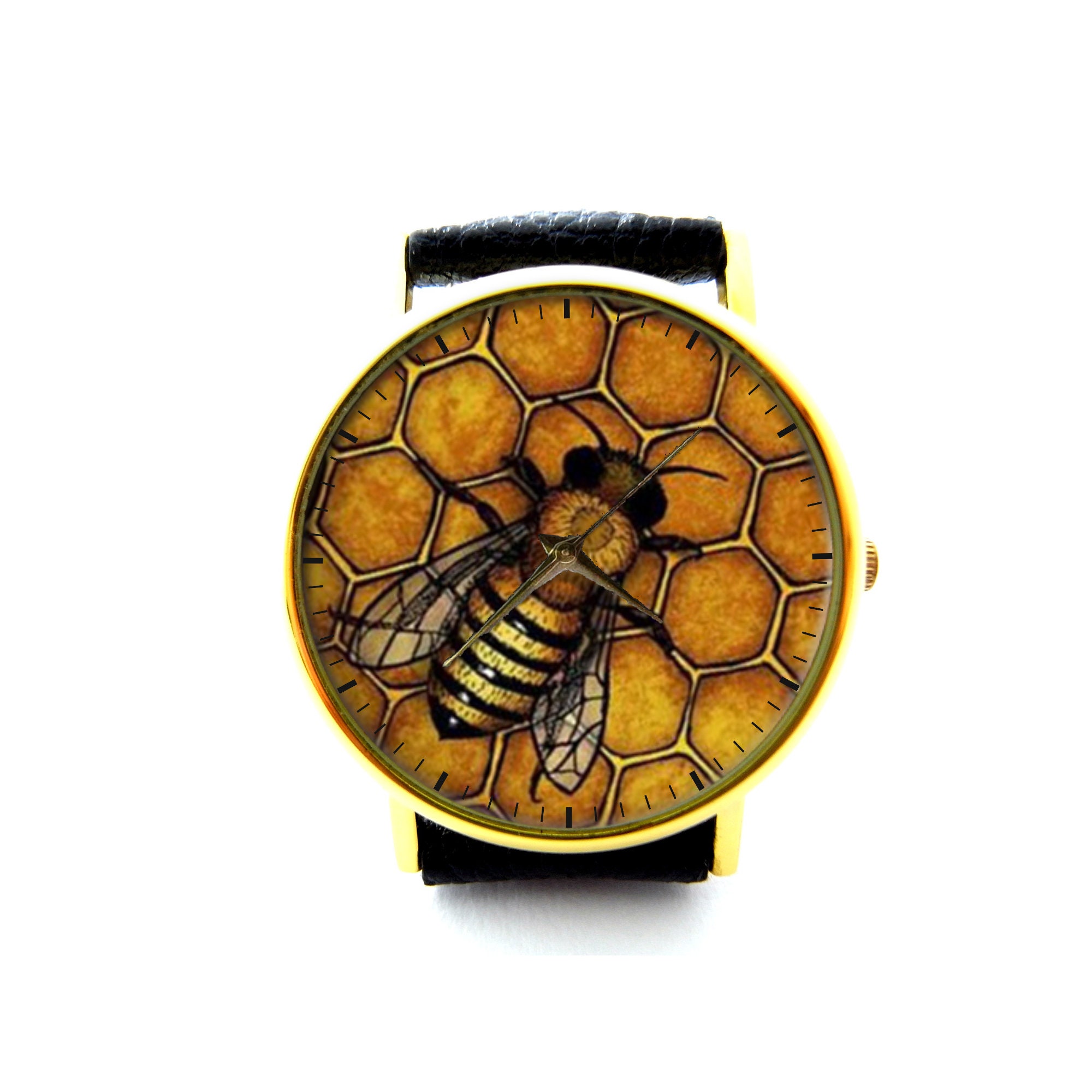 Honey Bee Leather Watch Honey Bee Ladies Watch Unisex Watch - Etsy