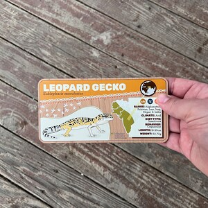 Wooden LEOPARD GECKO Zoological Species Sign Full Color Reptiles Ball ...