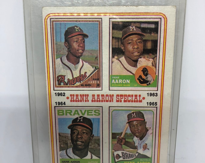 1974 Topps #4 Hank Aaron's Life in the Major Leagues - Braves - Etsy