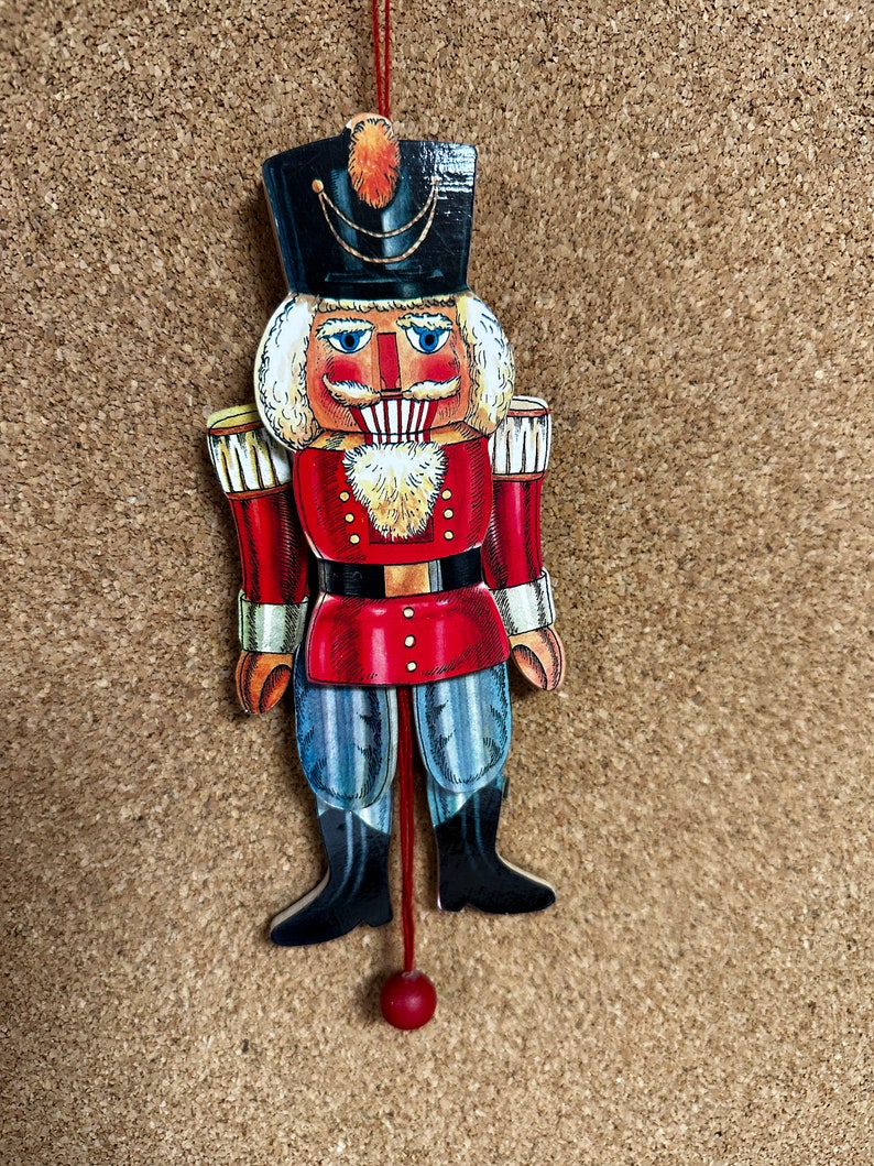 Vintage Articulated Nutcracker and Victorian Cat Ornaments - Etsy