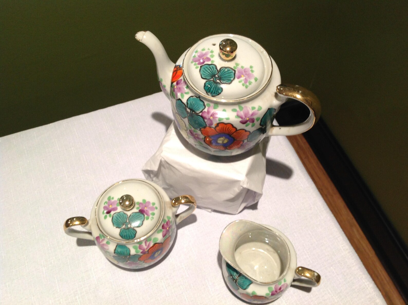 Vintage Hand Painted Tea Set - Etsy