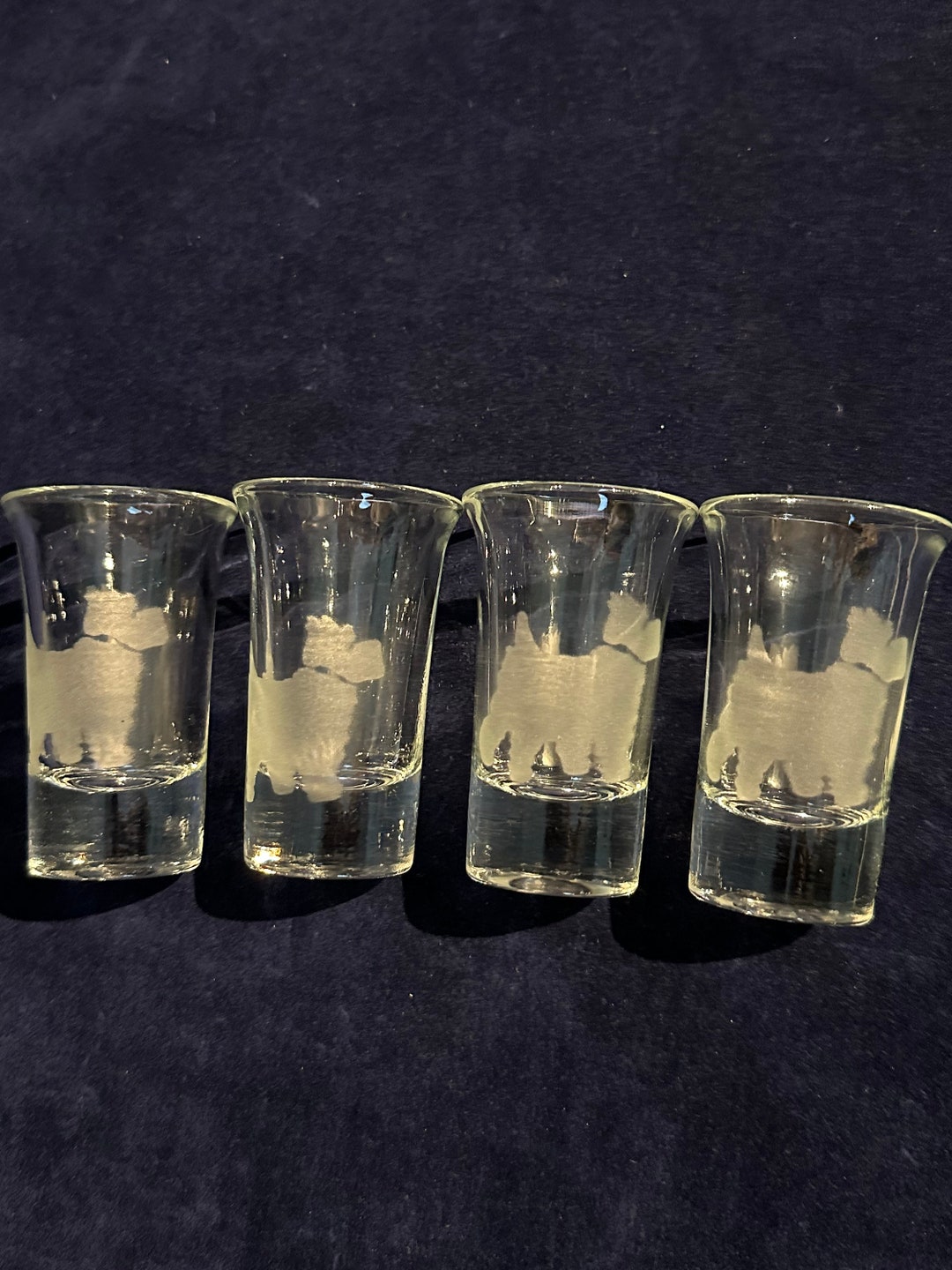 Vintage Etched Scotty Dog Shot Glasses Set of "4" - Etsy