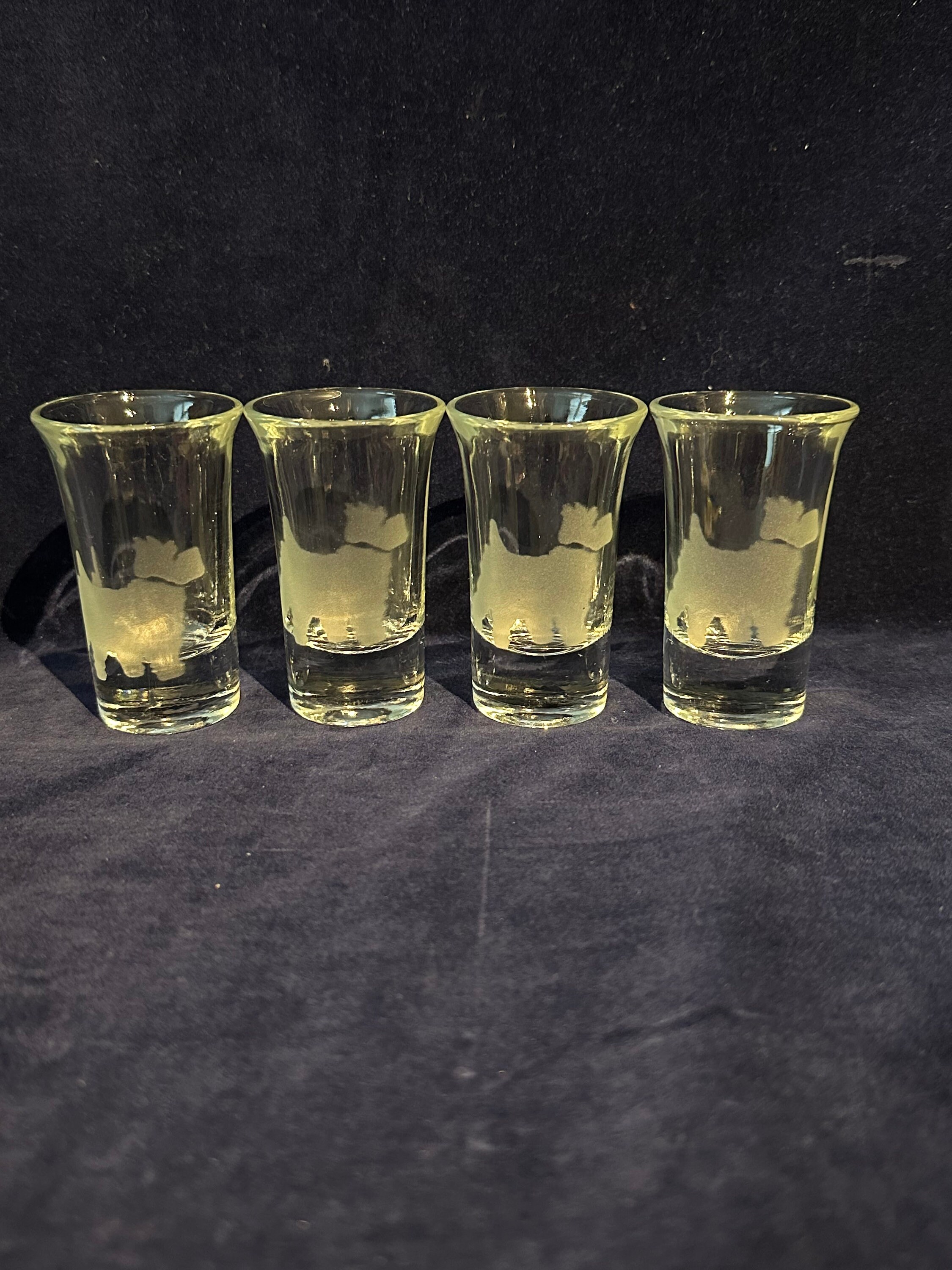 Vintage Etched Scotty Dog Shot Glasses Set of "4" - Etsy