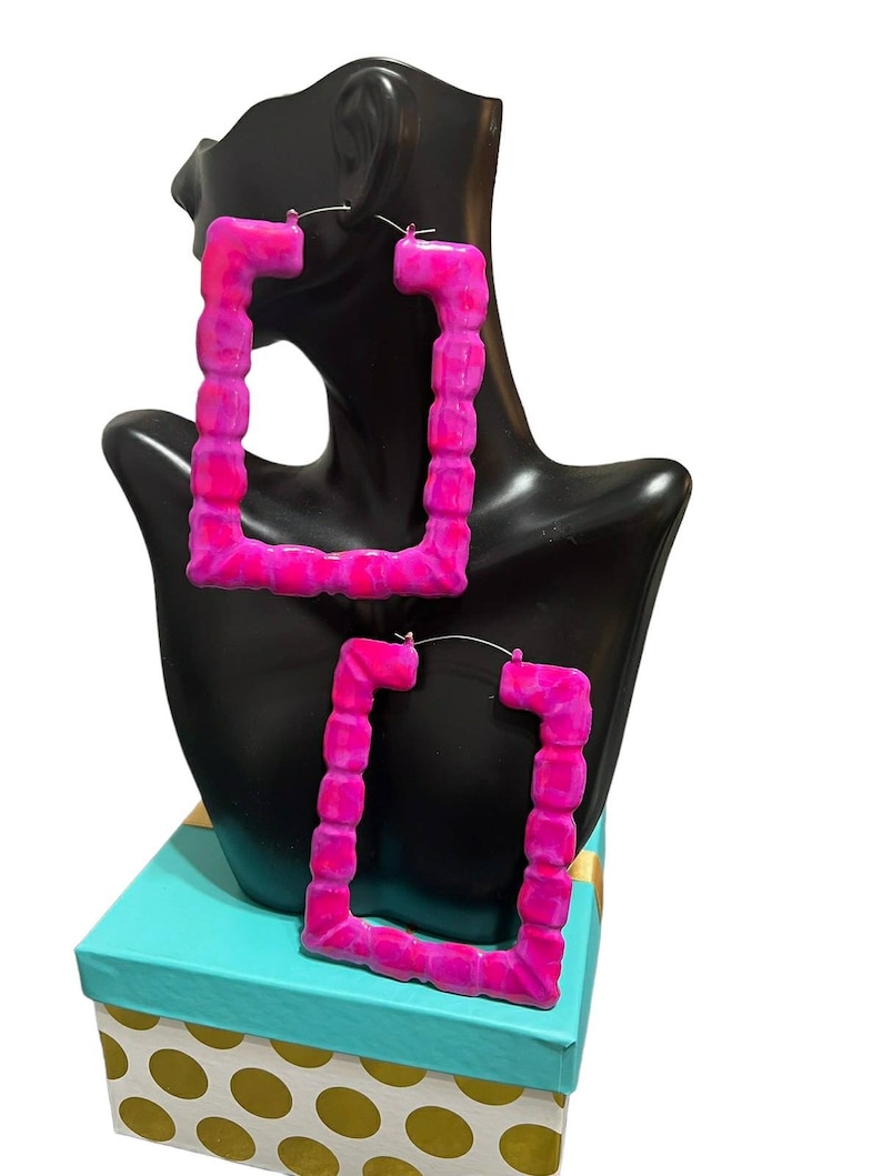 Extra Large Custom 80s/90s Theme Bamboo Earrings - Etsy