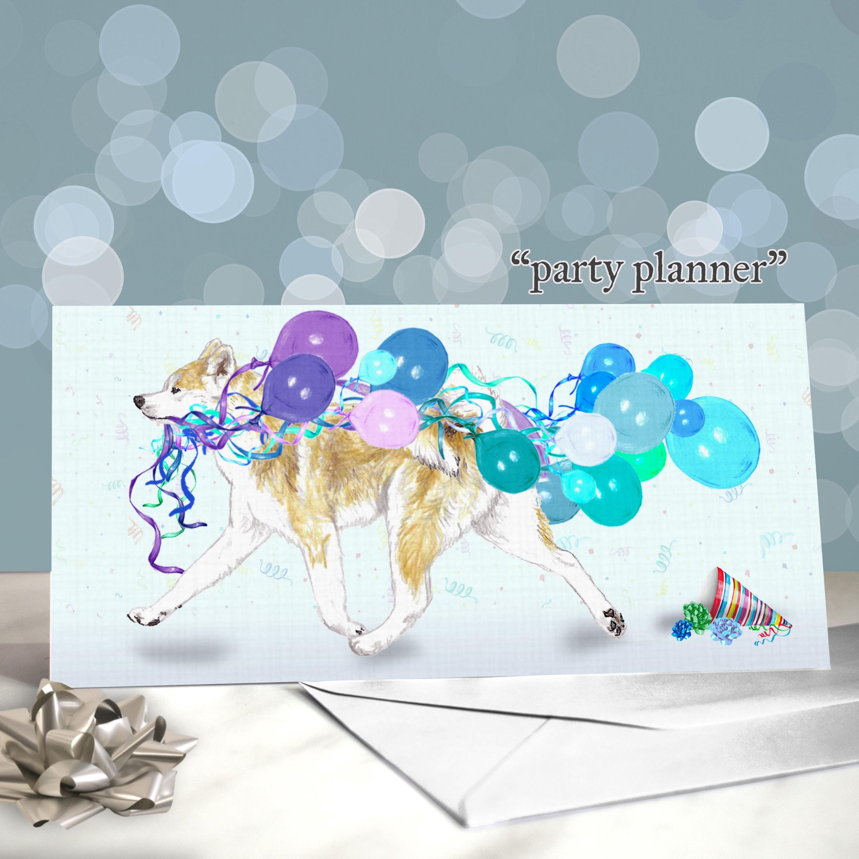 Japanese Akita Inu Dog Greeting Card / Akita Ken Birthday Cards / Blank ...