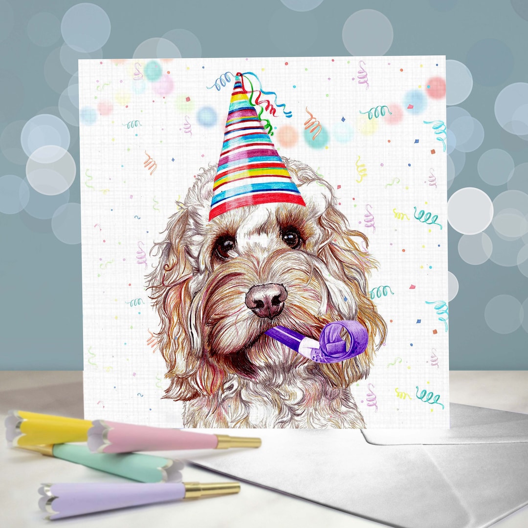 Cockapoo Birthday Greeting Cards / Blank Inside / Card From the Dog ...