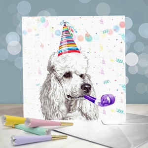 Standard Poodle Birthday Greeting Cards Party Hats on Five Different ...