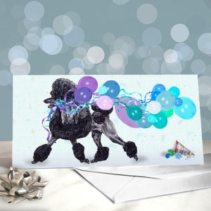 Standard Poodle Birthday Greeting Cards - Party Hats on Five Different ...