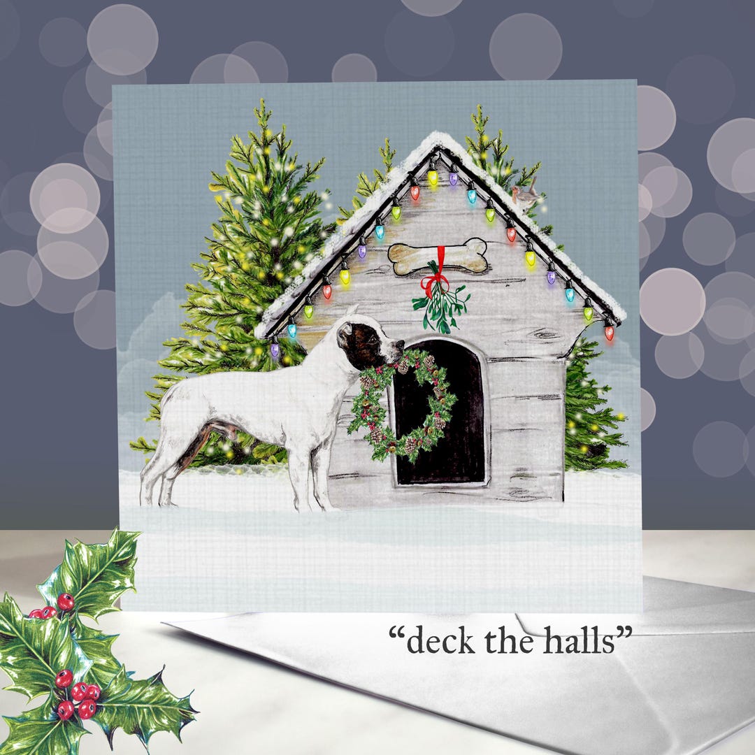 Staffordshire Bull Terrier Christmas Greeting Card From the Dog / for ...