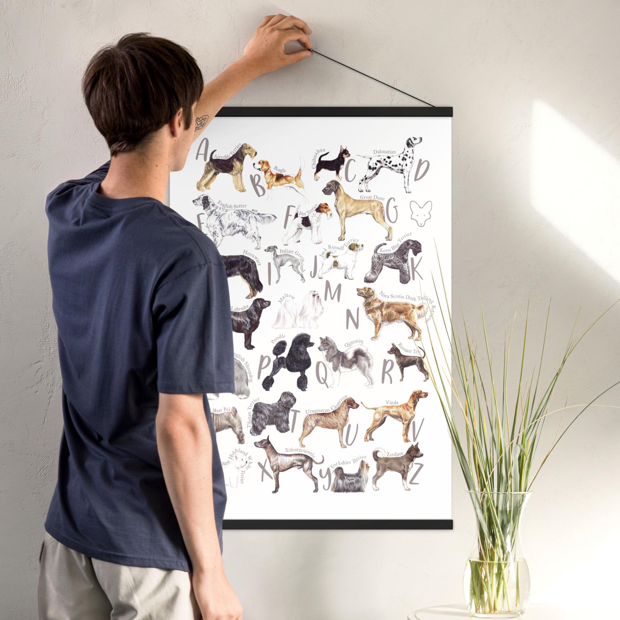 A - Z Pedigree Dog Alphabet Poster Print / Alphabet of Purebred Dog ...