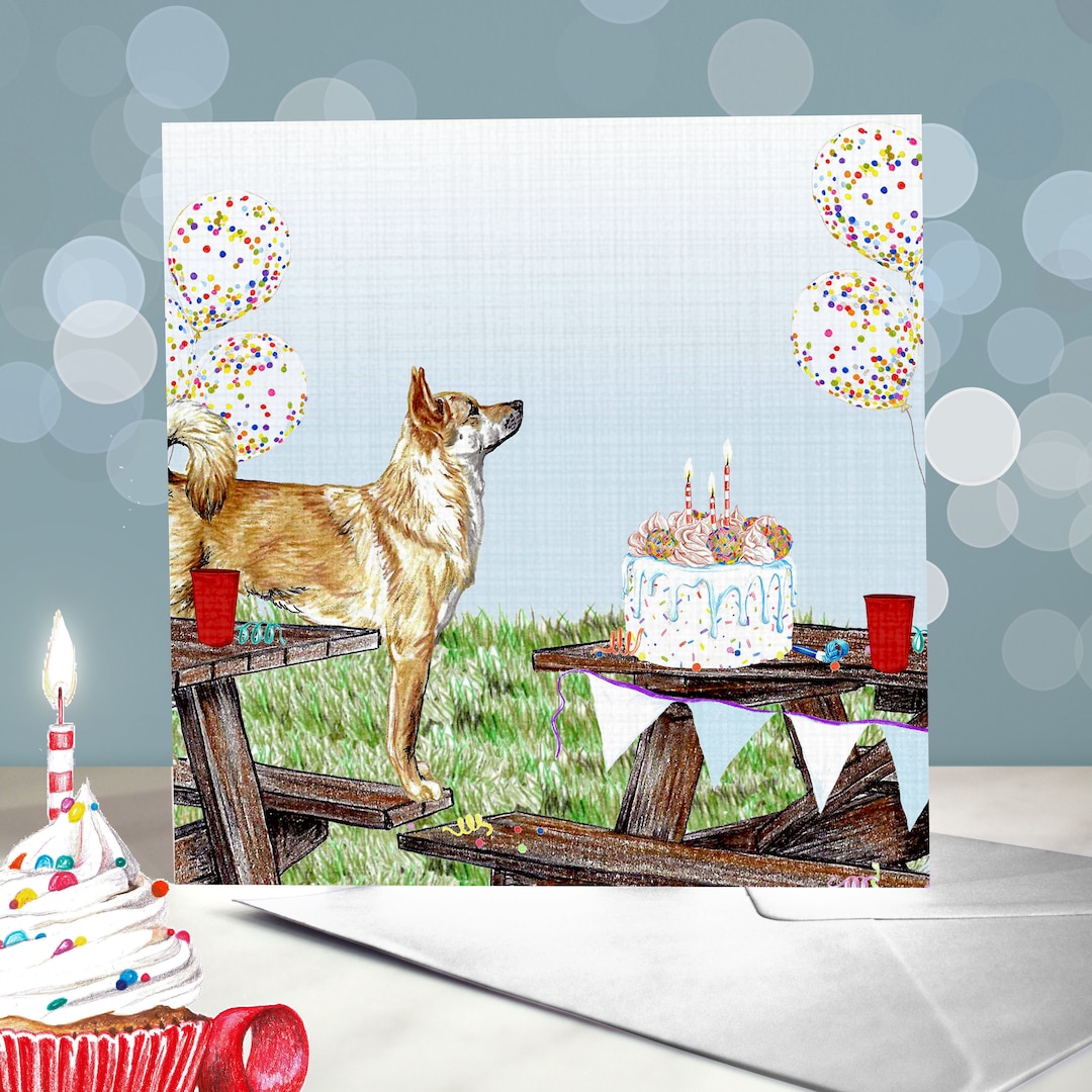 Korean Jindo Spitz Dog Birthday Cards / Blank Inside / Card From the ...