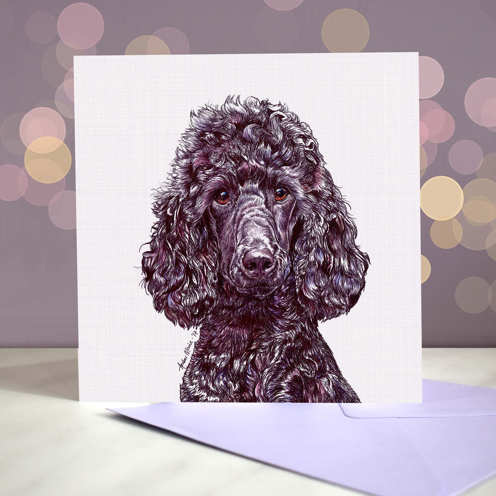 Poodle Greeting Card Black Miniature 'tilly' / Blank - Etsy