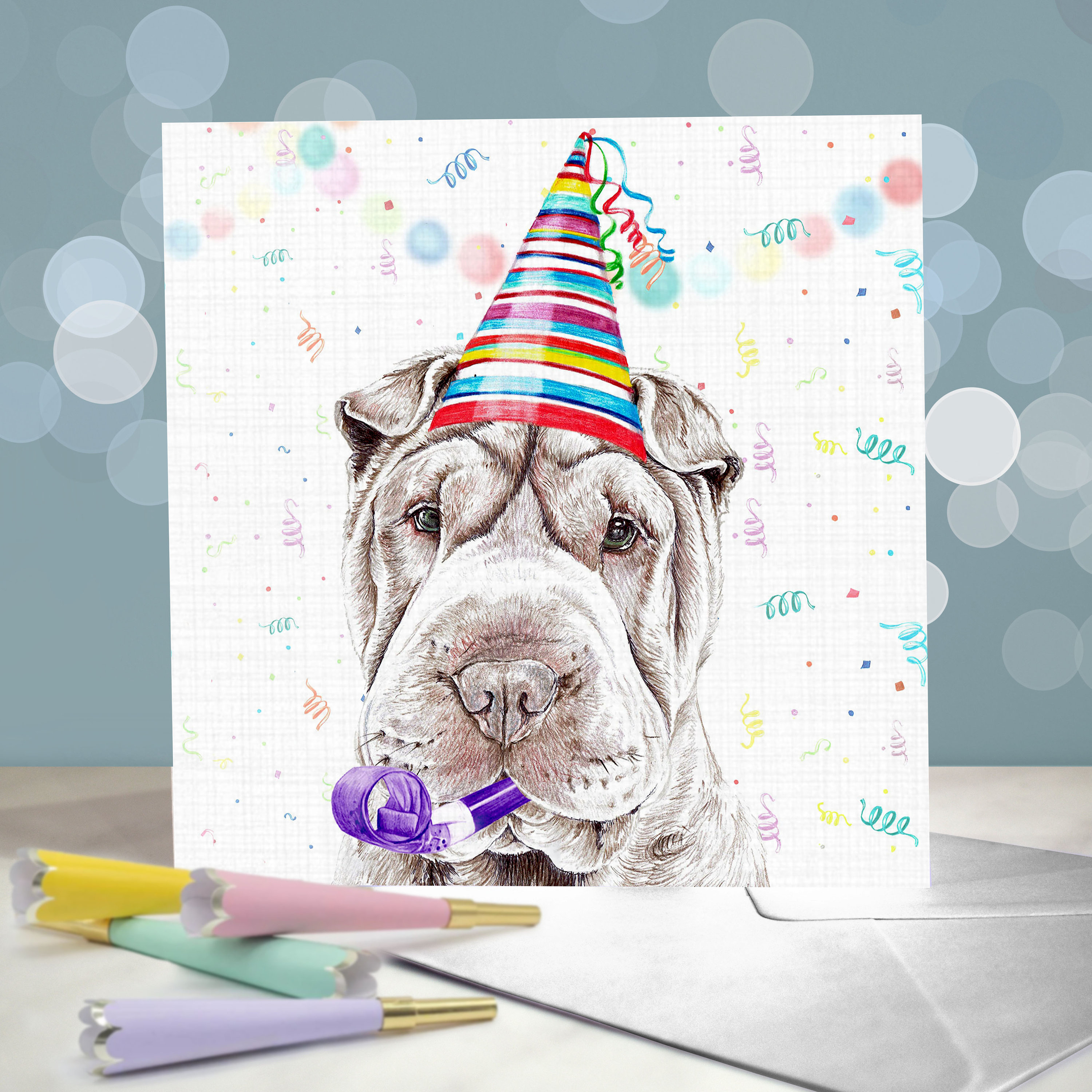 Shar Pei Birthday Greeting Card / Blank Inside / Card From the Dog ...