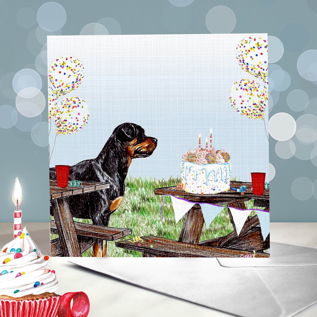 Rottweiler / Rottie Birthday Greeting Card / Blank Inside / Birthday ...