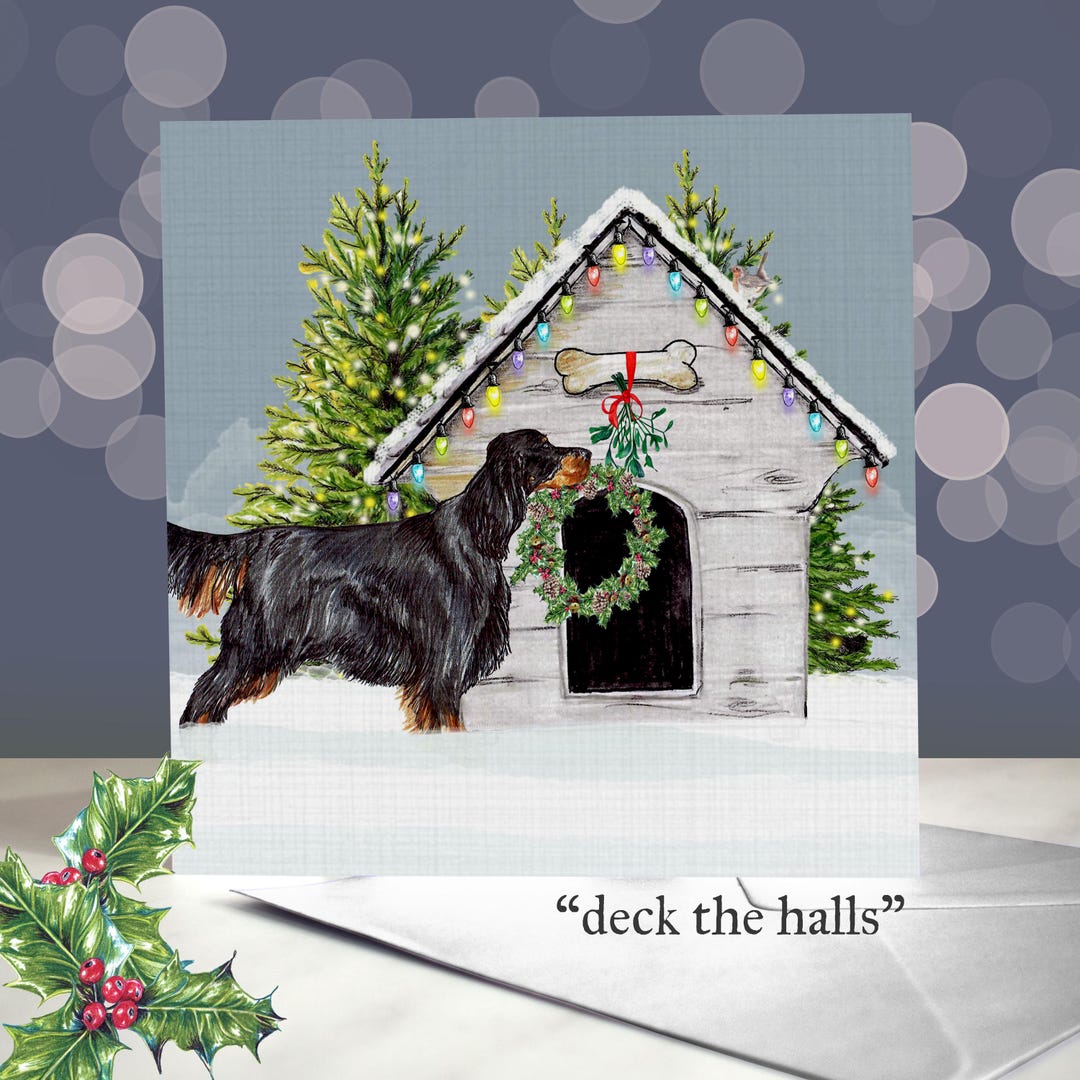 Gordon Setter Christmas Card / Variety of Holiday Themed Designs ...