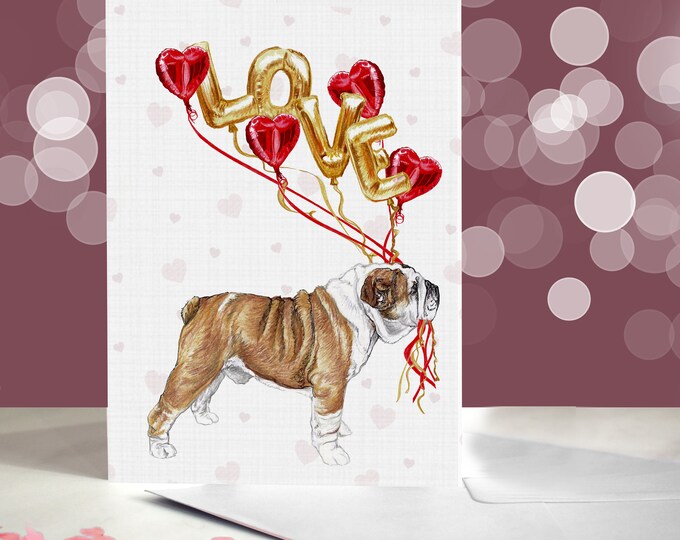 Bulldog Card - Variety of Anniversary Cards - I Love You Card for Dog ...