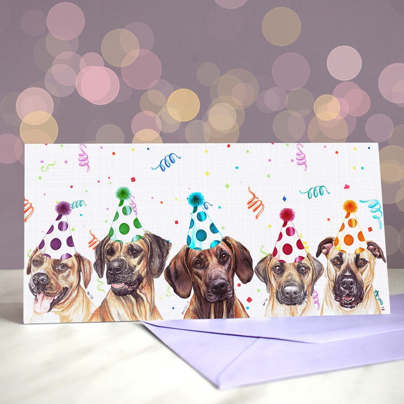 Rhodesian Ridgeback Birthday Greeting Card / Blank Inside / | Etsy