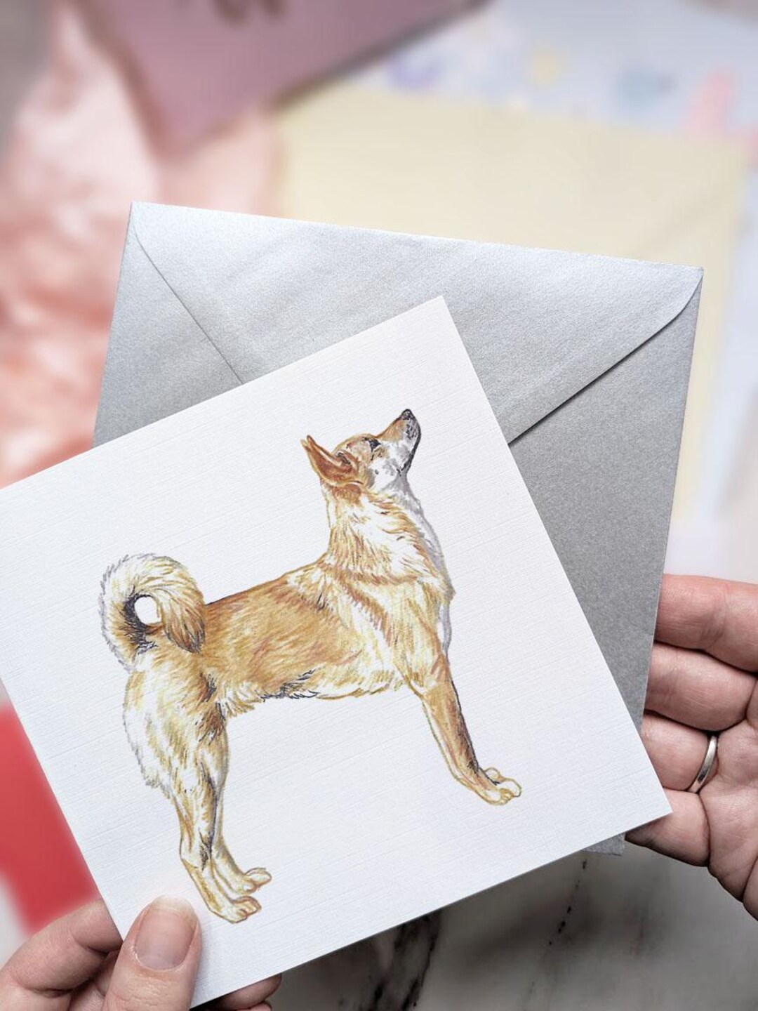 Korean Jindo - Spitz Dog Greeting Card / Blank Inside / Card From the ...