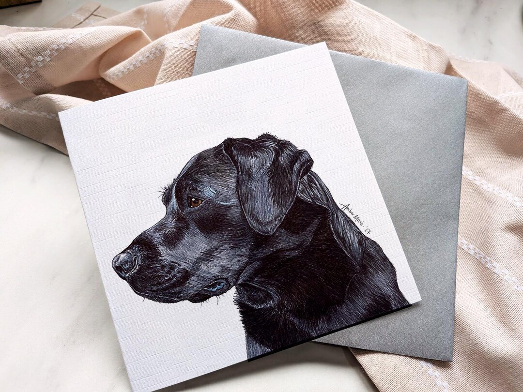 Labrador Retriever / Black Lab Greeting Card / Blank Inside / Card From ...