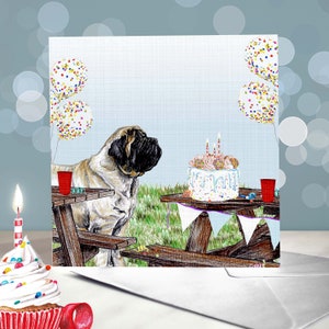 English Mastiff Birthday Greeting Card / Blank Inside / From the Dog ...