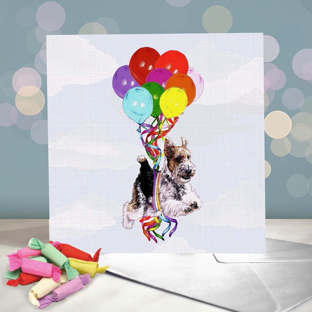 Wire Fox Terrier Birthday Greeting Card / Blank Inside / Celebration ...