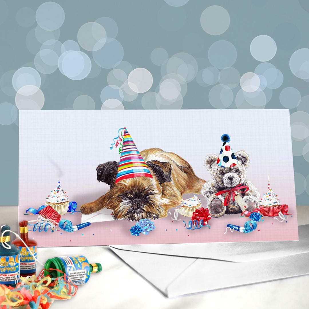 Rough Griffon Bruxellois Dog Birthday Cards / Brussels Griffon Greeting ...