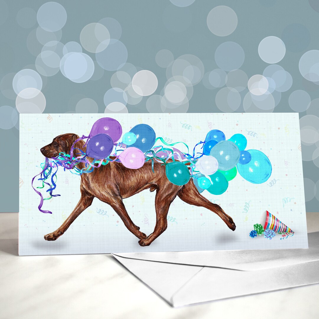 Redbone Coonhound Birthday Greeting Cards / Chestnut Hound Dog Lover ...