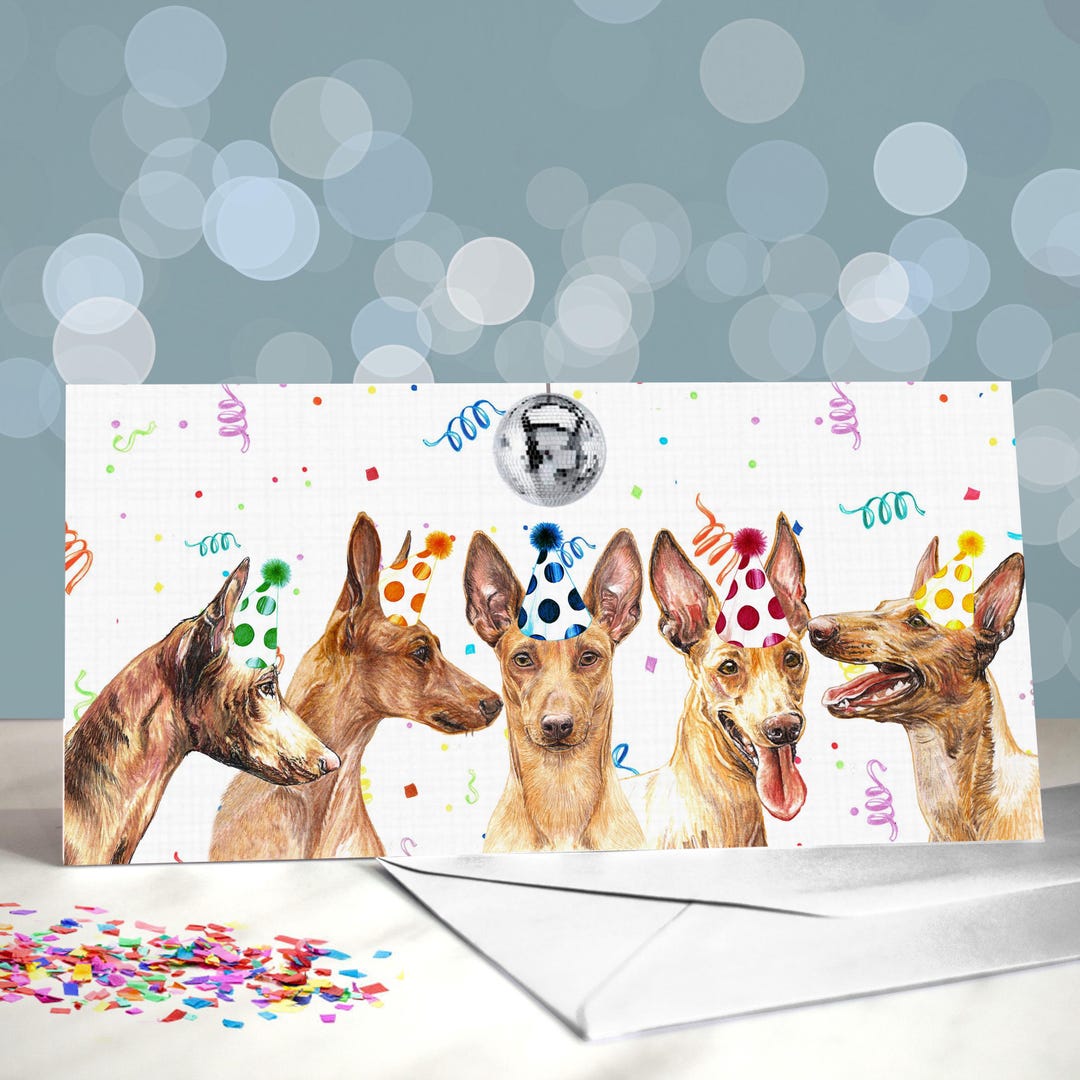 Cirneco Dell'etna Dog Birthday Cards / Card From the Dog / Primitive ...