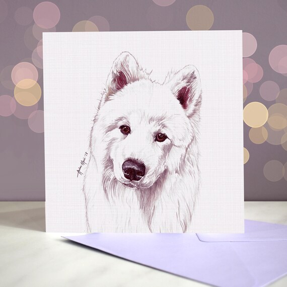 Samoyed Greeting Card / Blank Inside / Card From the Dog / for | Etsy