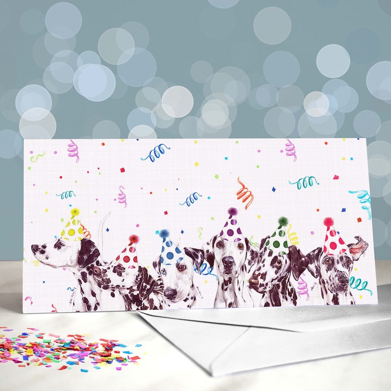 Dalmatian Birthday Greeting Cards / Various Party Designs / Blank ...