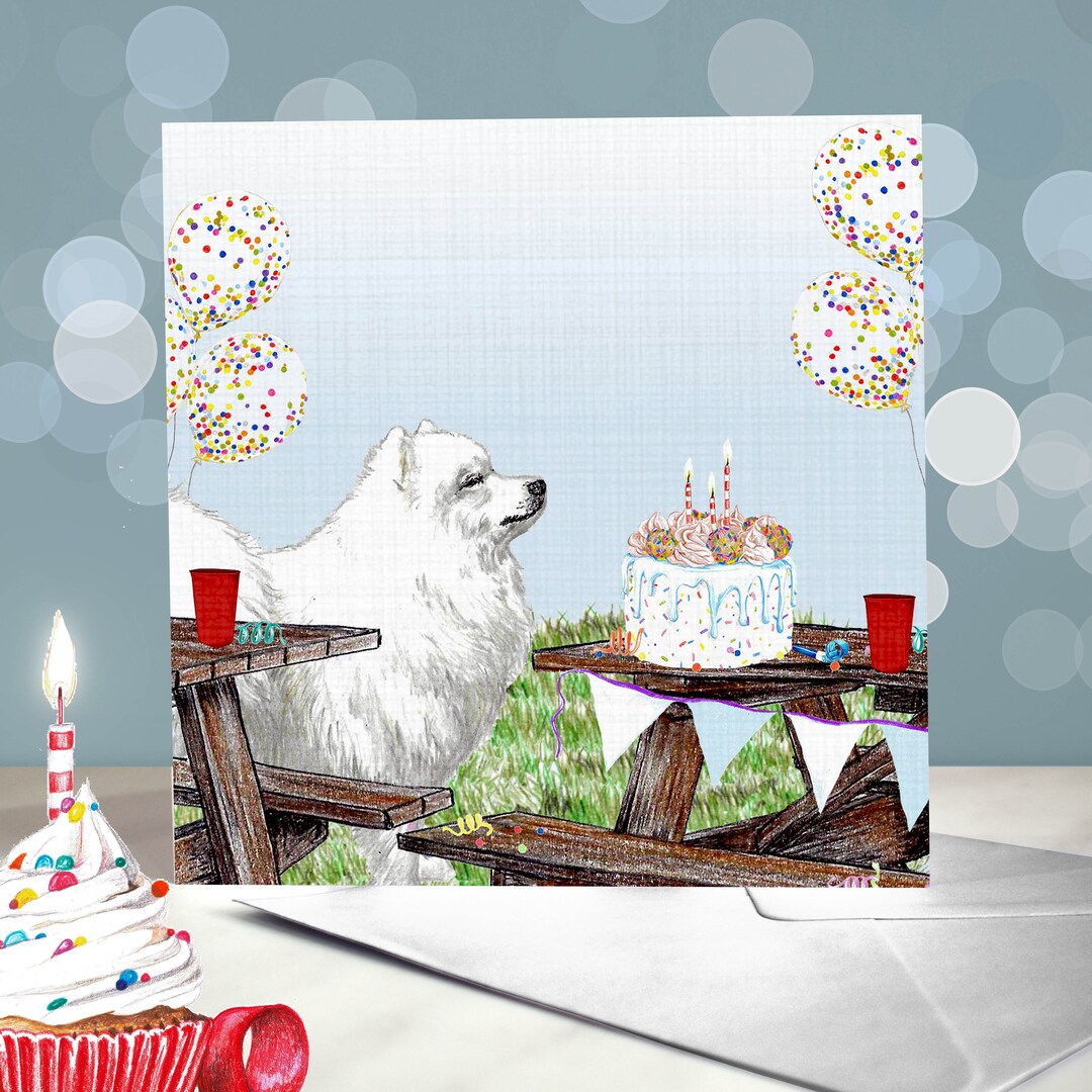 Samoyed Greeting Cards / Sled Dog Birthday / Blank Inside / Celebration ...