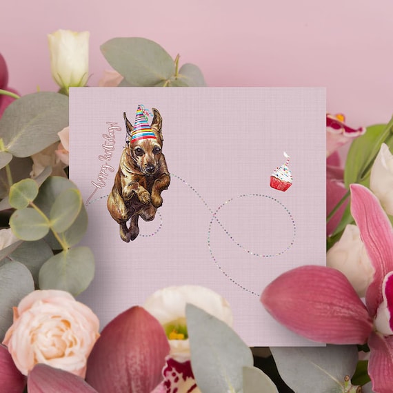 Miniature Pinscher Red / Black and Tan Min Pin Birthday | Etsy