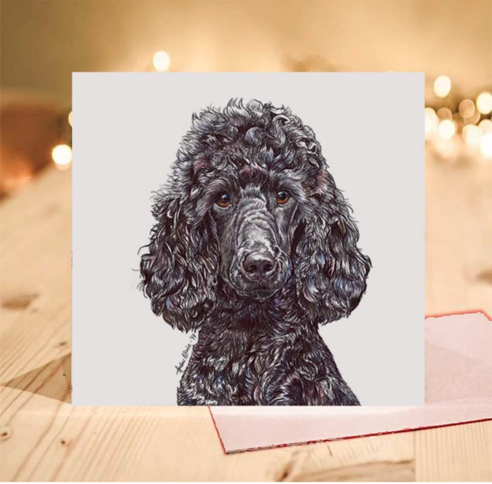 Poodle Greeting Card Black Miniature 'tilly' / Blank - Etsy
