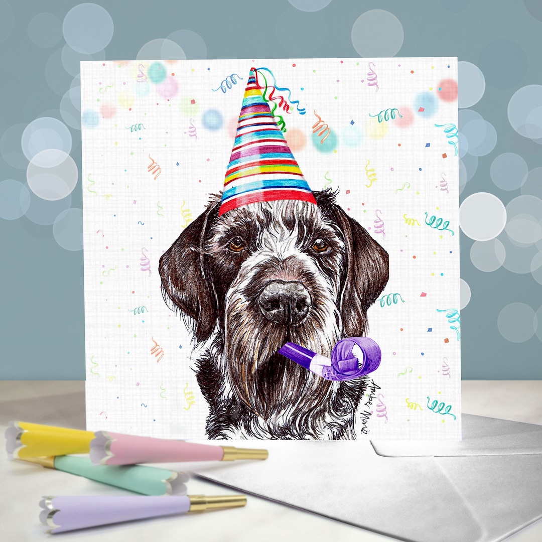 German Wirehaired Pointer Birthday Cards - Blank Inside / Card From the ...