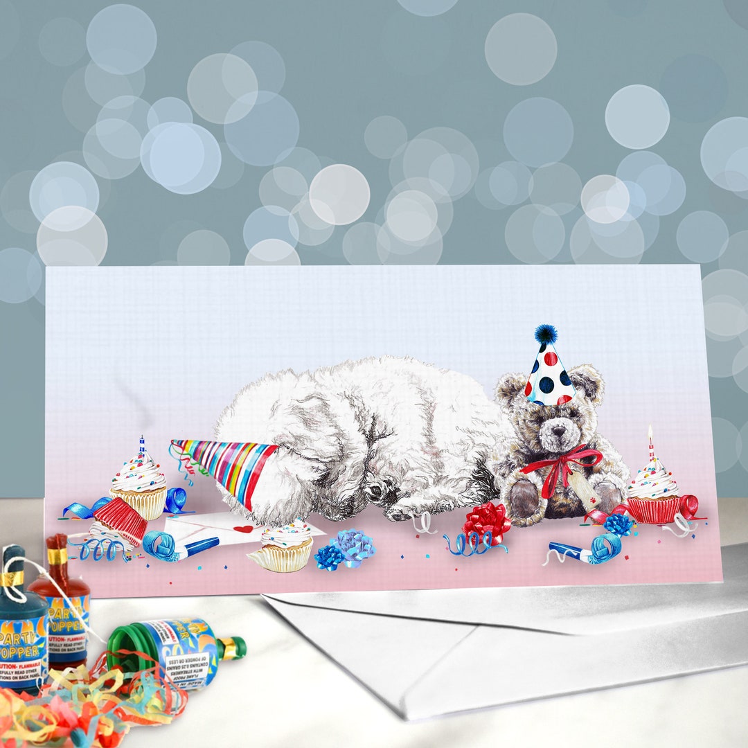 Bichon Frise Birthday Cards / Variety of Party Themed Designs / Blank ...