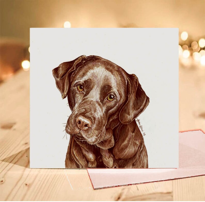Chocolate / Brown Labrador Greeting Card / Blank Inside / Card - Etsy