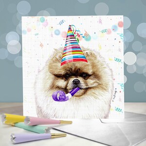 Pomeranian / Pom Birthday Greeting Card / Blank Inside / Four Poms ...