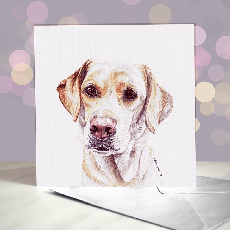Yellow / Golden Labrador Greeting Card / Blank Inside / Card From the ...