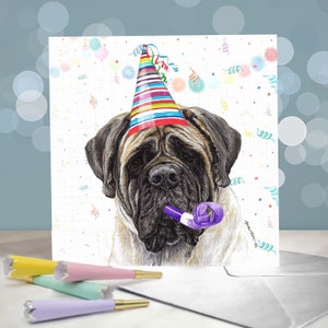 English Mastiff Birthday Greeting Card / Blank Inside / From the Dog ...