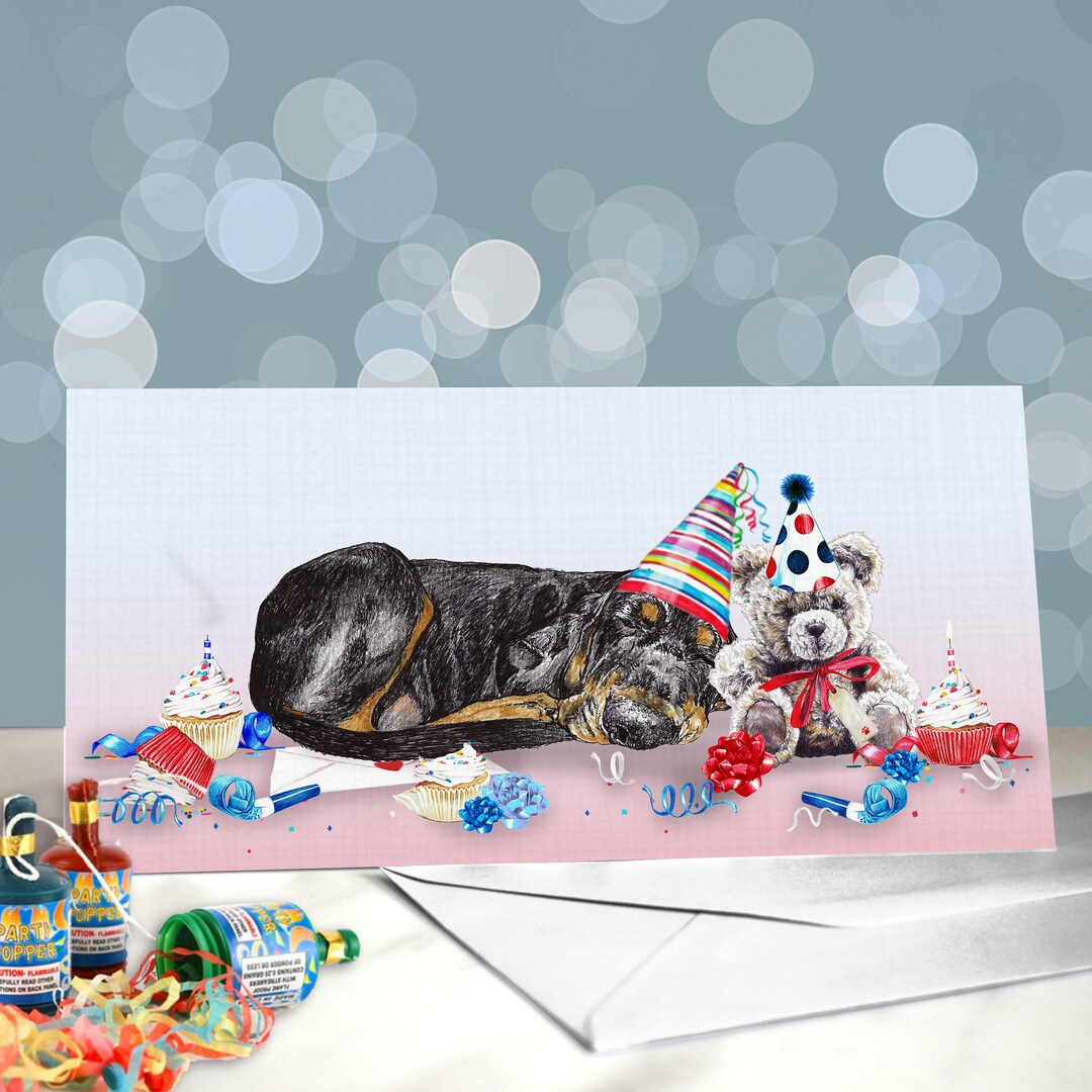 Black and Tan Coonhound Birthday Greeting Cards / Scent Hound Dog Lover ...
