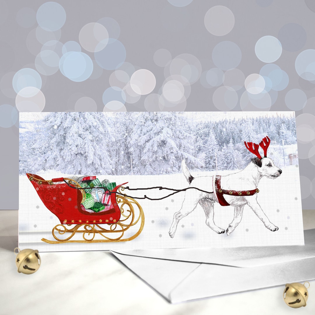 Parson Russell Terriers Christmas Greeting Cards Santa Hats - Etsy