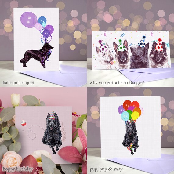 Belgian Groenendael Birthday Greeting Card / Blank Inside / - Etsy