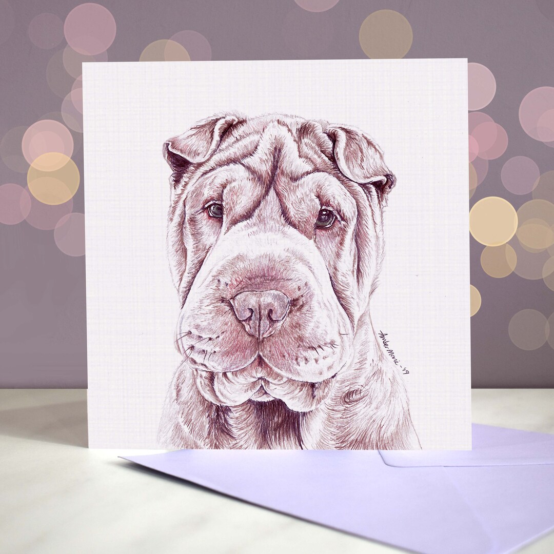 Shar Pei Greeting Card / Blank Inside / Card From the Dog / - Etsy
