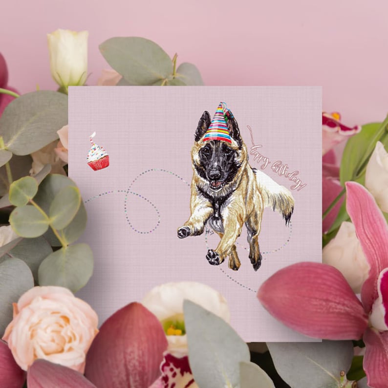 Belgian Malinois Birthday Greeting Card / Blank Inside / Card - Etsy