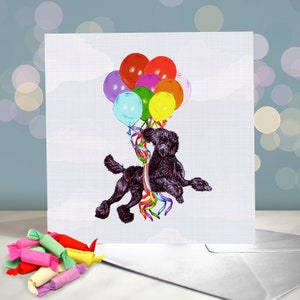 Standard Poodle Birthday Greeting Cards - Party Hats on Five Different ...